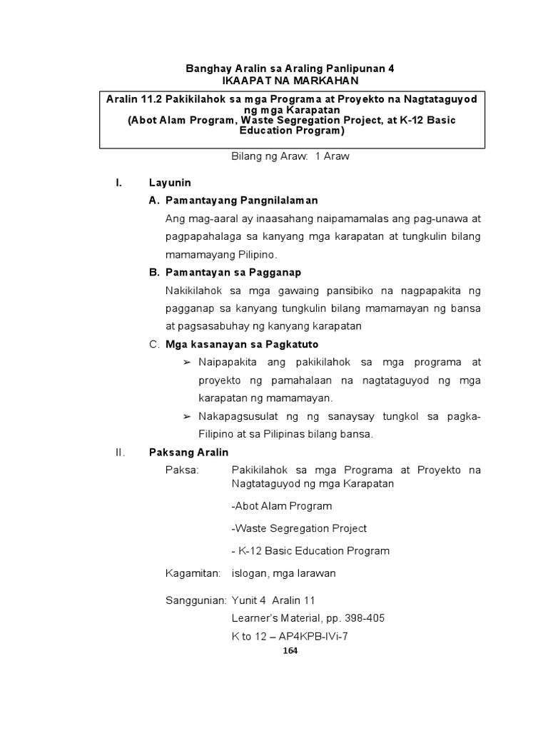 AP LP Aralin 11.2 | PDF