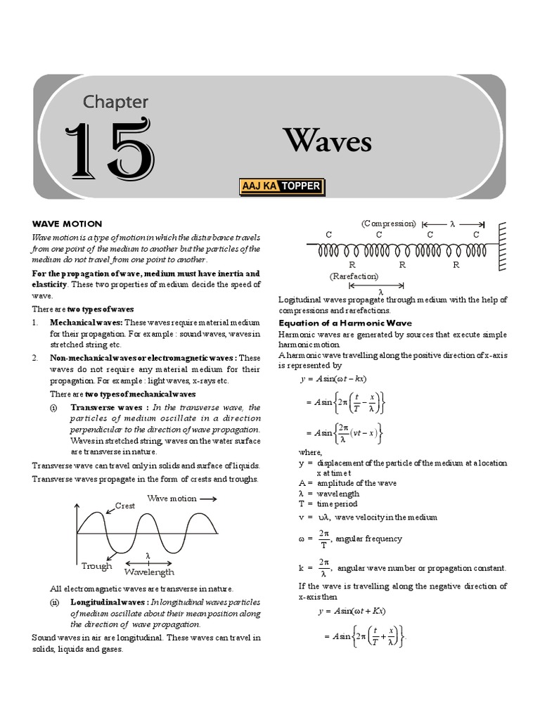 Chapter - 15 Waves | PDF | Waves | Harmonic