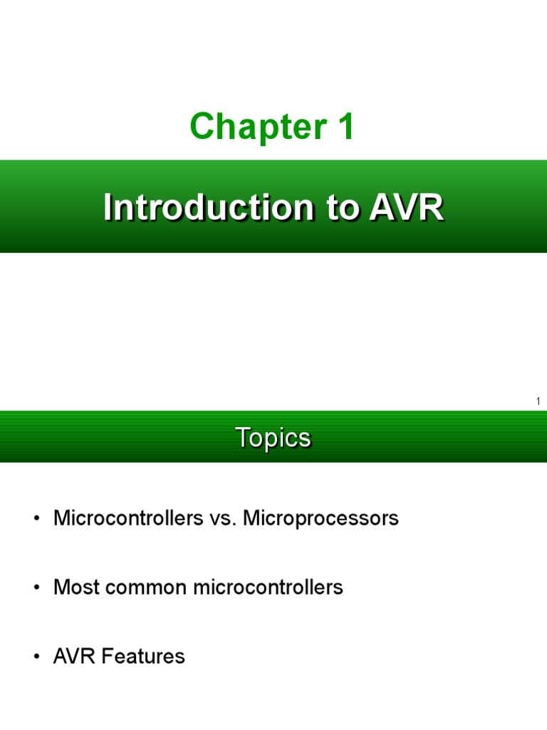01 Introduction To AVR | PDF | Microcontroller | Central Processing Unit 01 Introduction To AVR | PDF | Microcontroller | Central Processing Unit