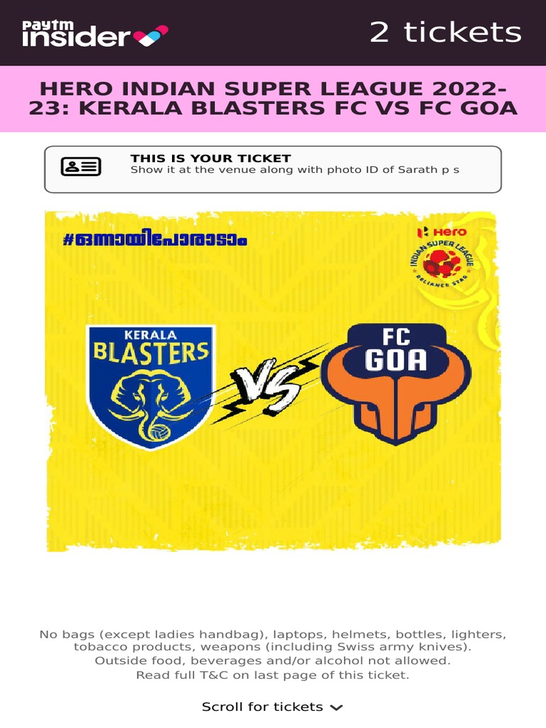 Hero Indian Super League 2022-23: Kerala Blasters FC Vs FC Goa | PDF | Legal Liability | Justice
