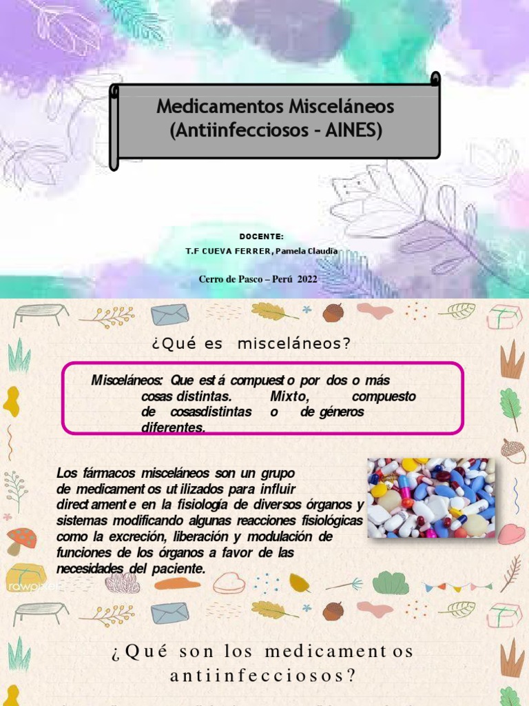 Semana 15 - Medicamentos Misceláneos | PDF | Droga anti-inflamatoria ...