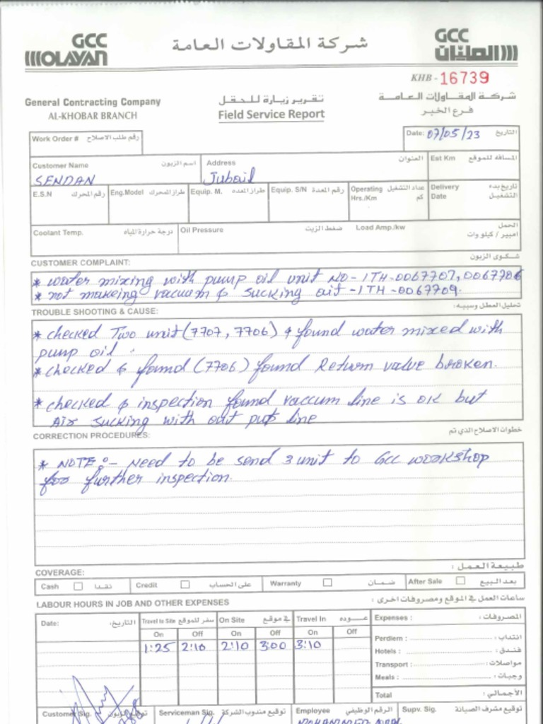 Dewatering Pump-Field Service Report | PDF