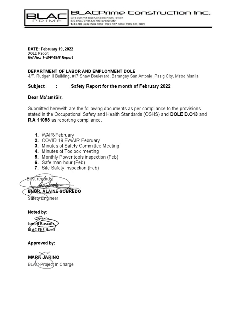 DOLE Cover Letter | PDF