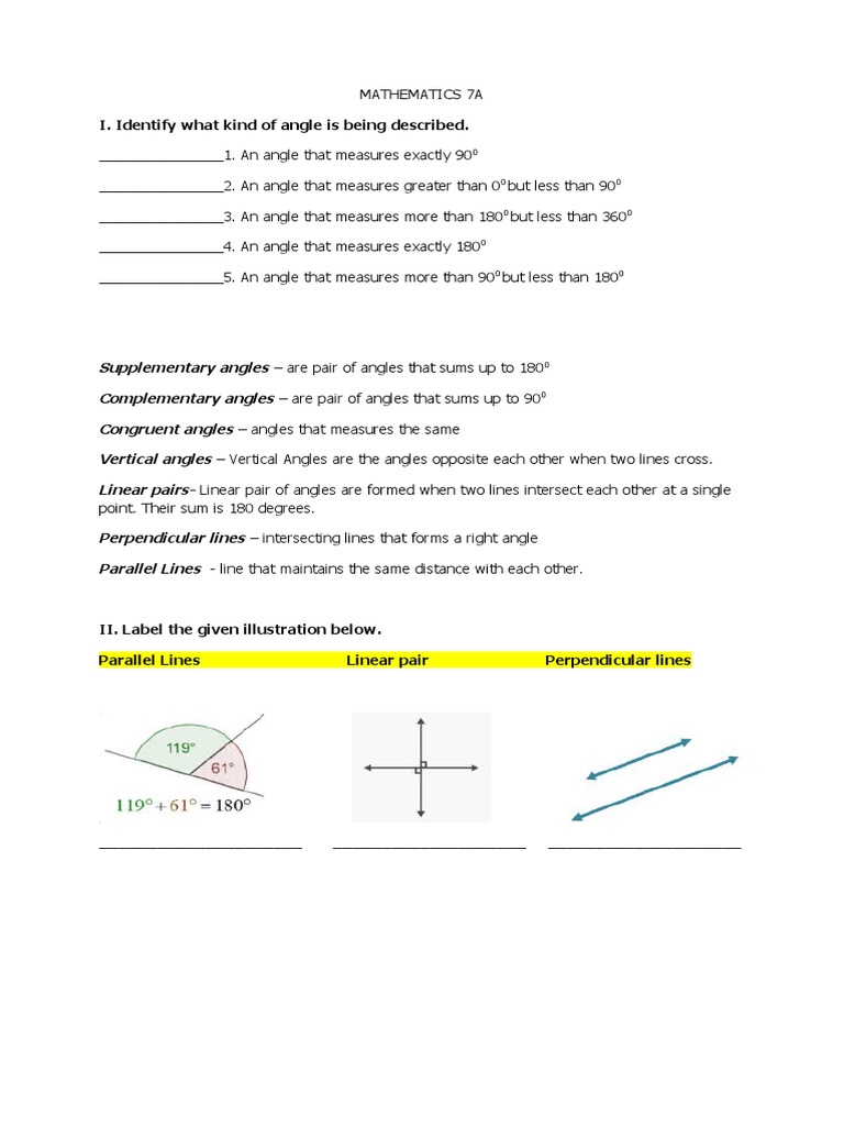 Grade 7 Reviewer | PDF | Triangle | Angle