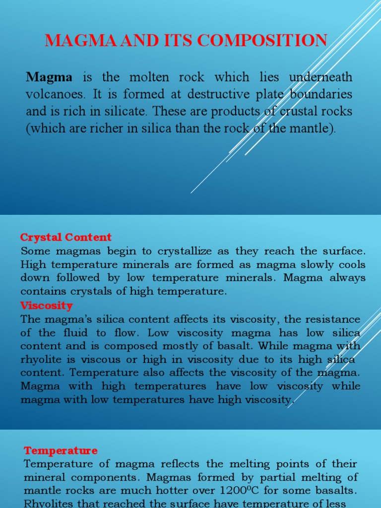 Magma and Its Composition | PDF | Magma | Volcano