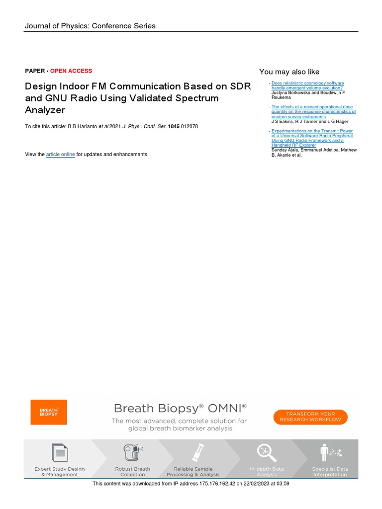 Design Indoor FM Communication Based on SDR and GNU Radio Using ...