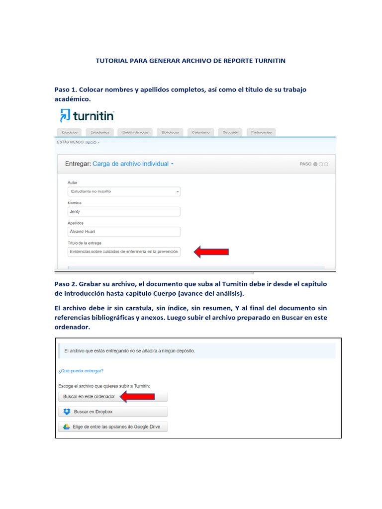 Tutorial 2 para Generar Reporte Turnitin | PDF