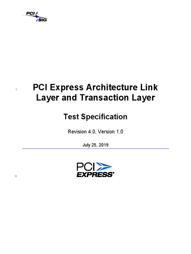 PCI Express Architecture Link Layer and Transaction Layer Test ...