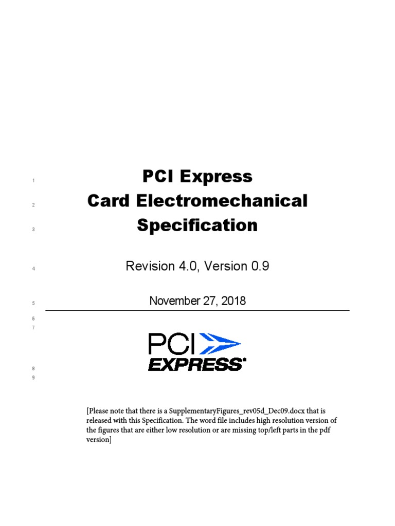 PCI Express Card Electromechanical Specification Revision 4.0, Version 0.9 | PDF | Electrical ...