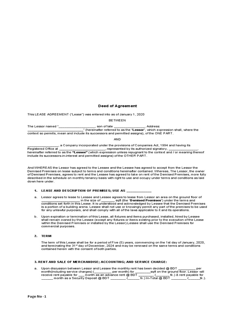 Deed Draft | PDF | Lease | Arbitration