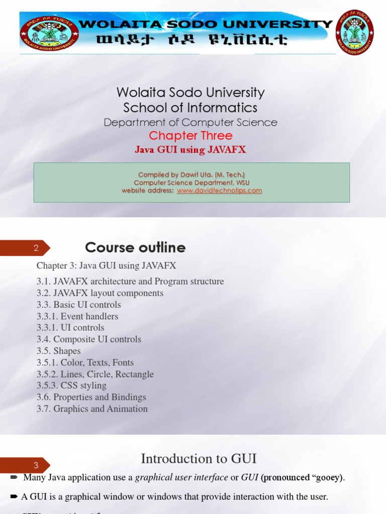 Java Programming Chapter Iii Pdf Graphical User Interfaces Java