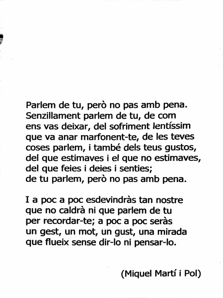 Parlem de Tu. Miquel Martí I Pol | PDF