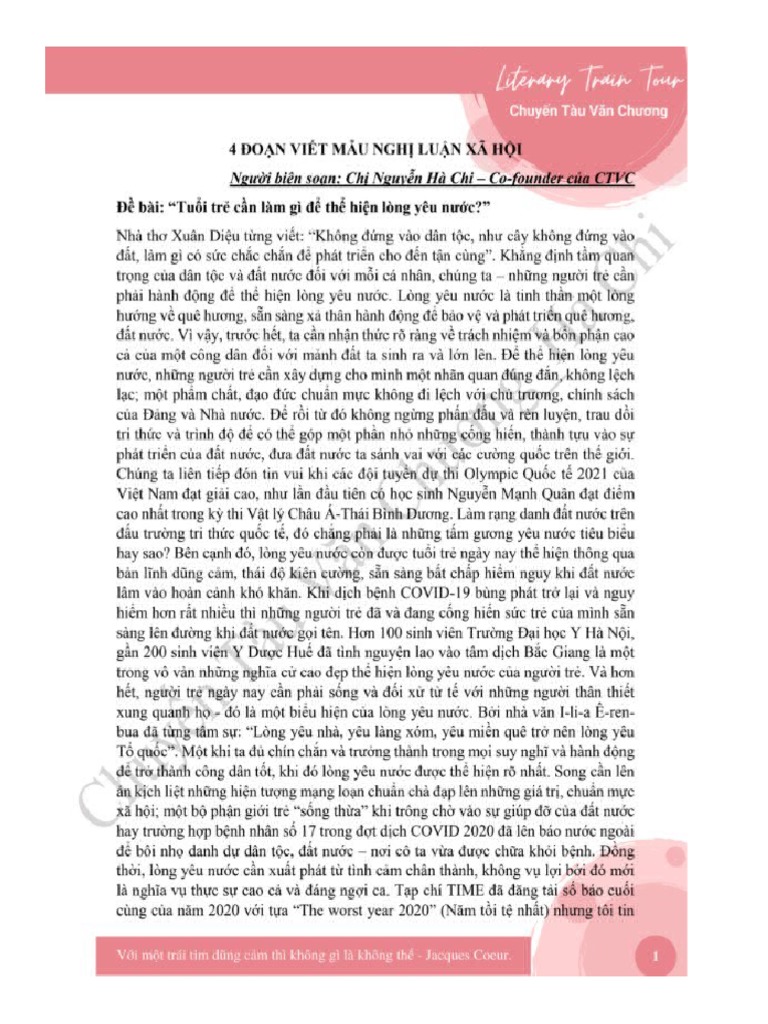 4 bài viết mẫu NLXH | PDF