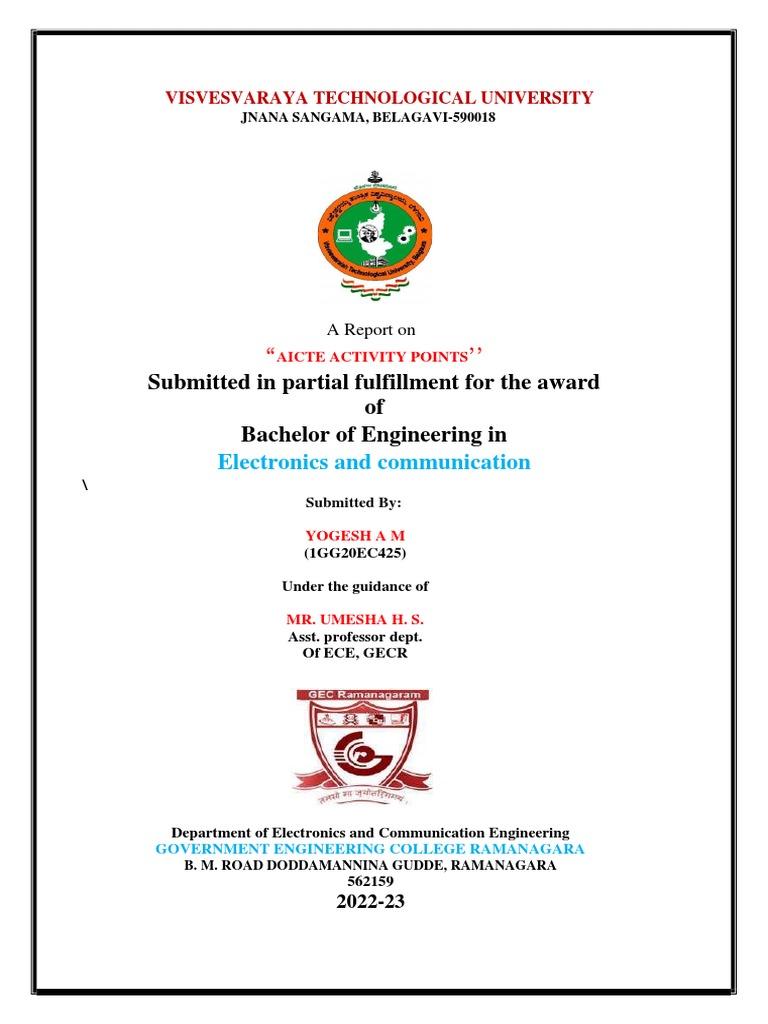 AICTE Activity Points Report 2022-23 | PDF