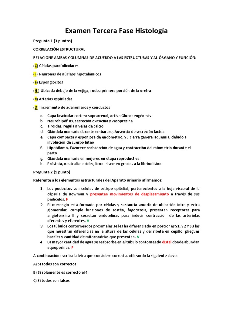 Examen Histo | PDF | Hormona estimulante de la tiroides | Sistema endocrino