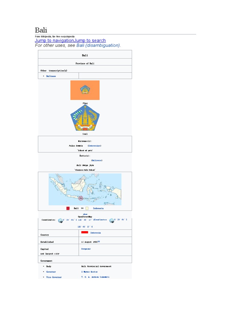 Bali | PDF | Bali