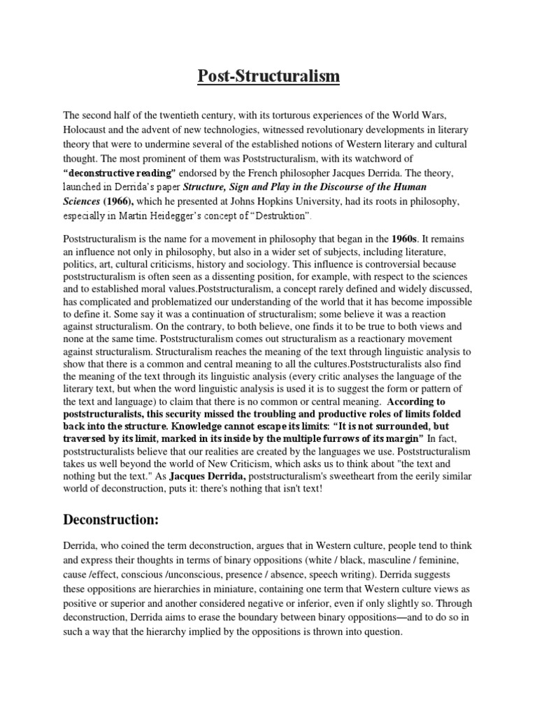 Theory | PDF | Deconstruction | Jacques Derrida