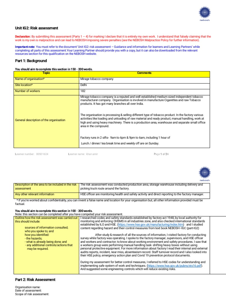 Unit IG2: Risk Assessment: L L P 1 o 2 | Download Free PDF | Forklift ...