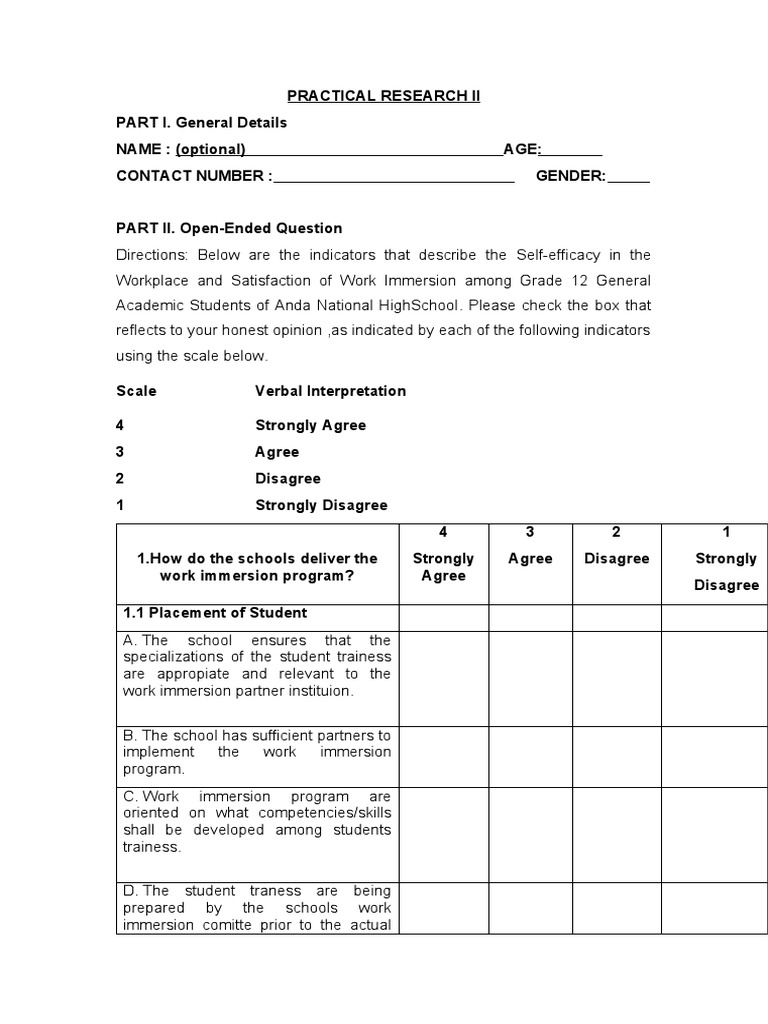 Pr2 Questionnaire | PDF