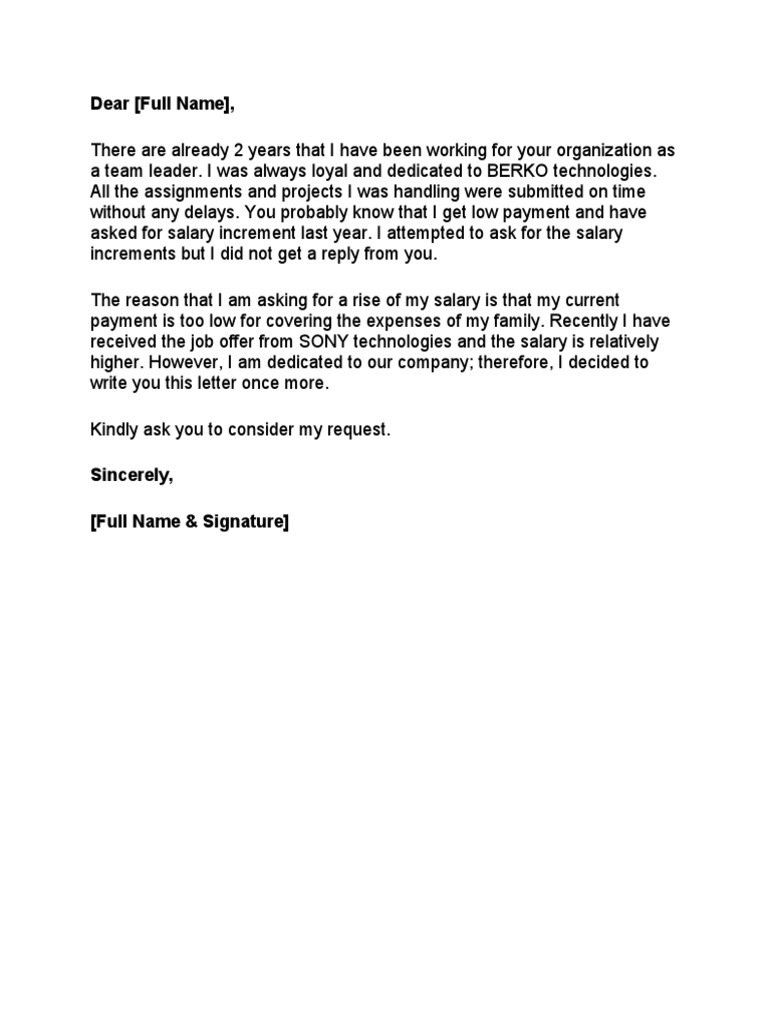 Salary Increase Letter 01 | PDF