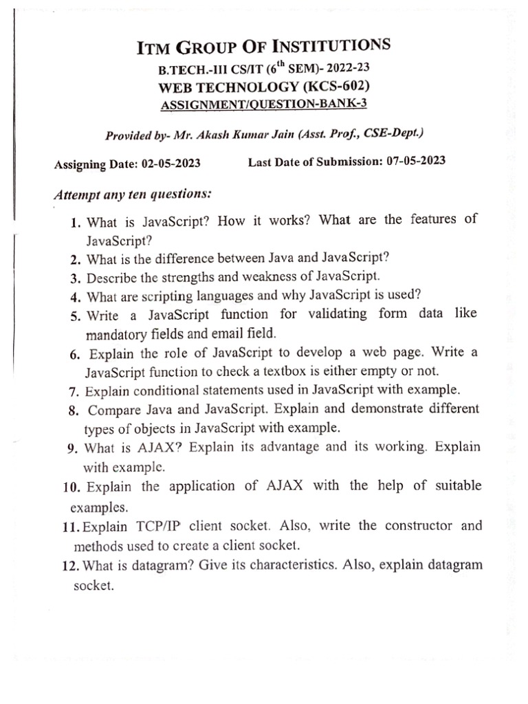 Web Technology Assignment 3 Pdf 