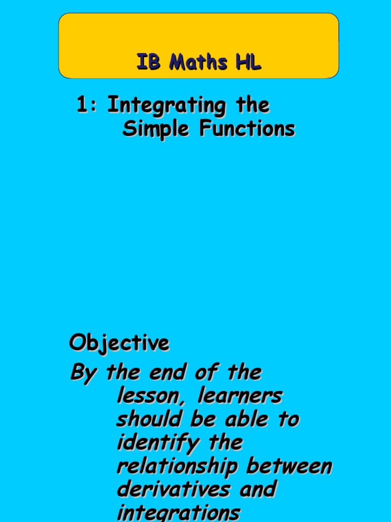1 Integrating The Simple Functions | PDF | Trigonometric Functions | Integral