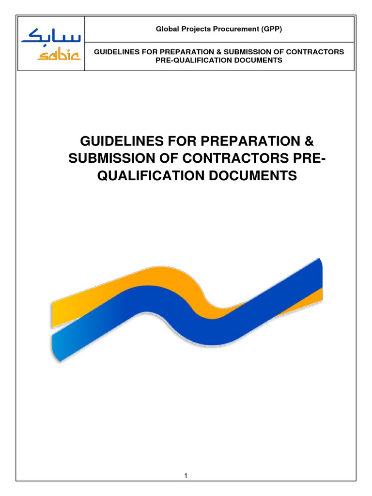 Guidelines For Preparation & Submission of Contractor Pre-Qualification.... | PDF | Iso 9000 ...