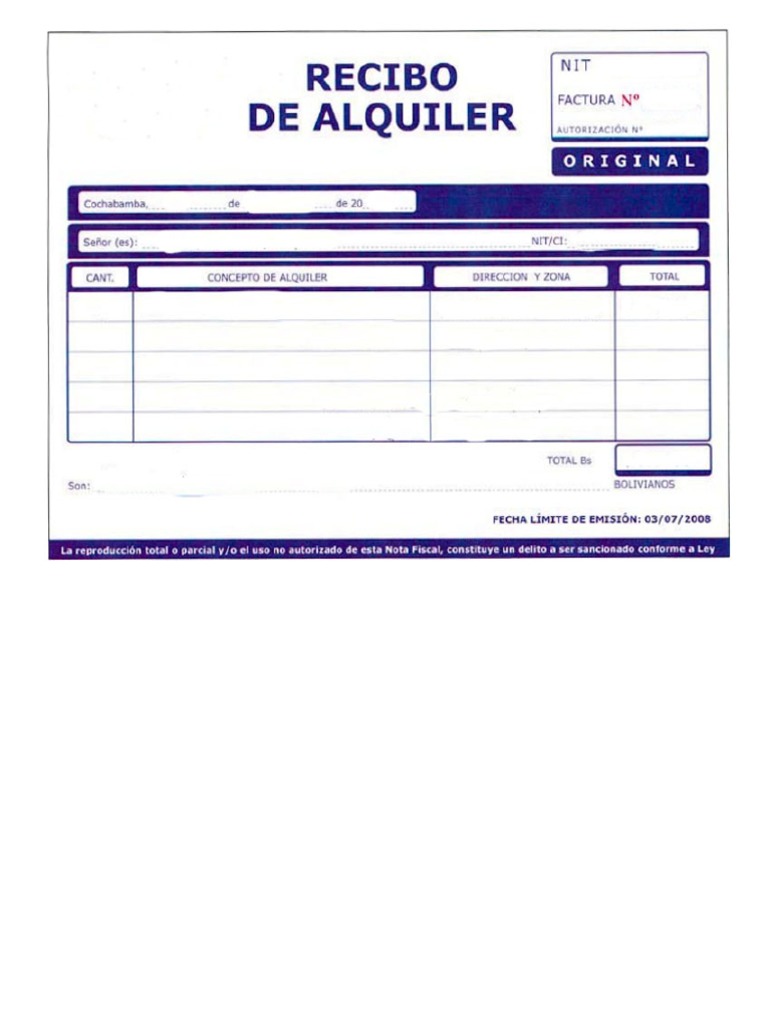 Recibo Alquiler Formato | PDF