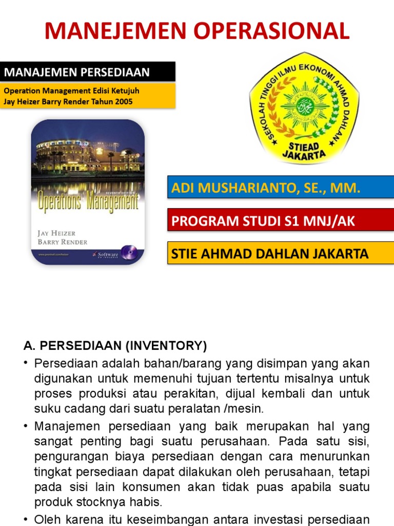 Bab 8 Manajemen Persediaan | PDF | Bisnis