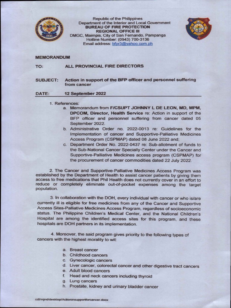 Action in Support of The BFP Officer and Personnel Suffering From ...