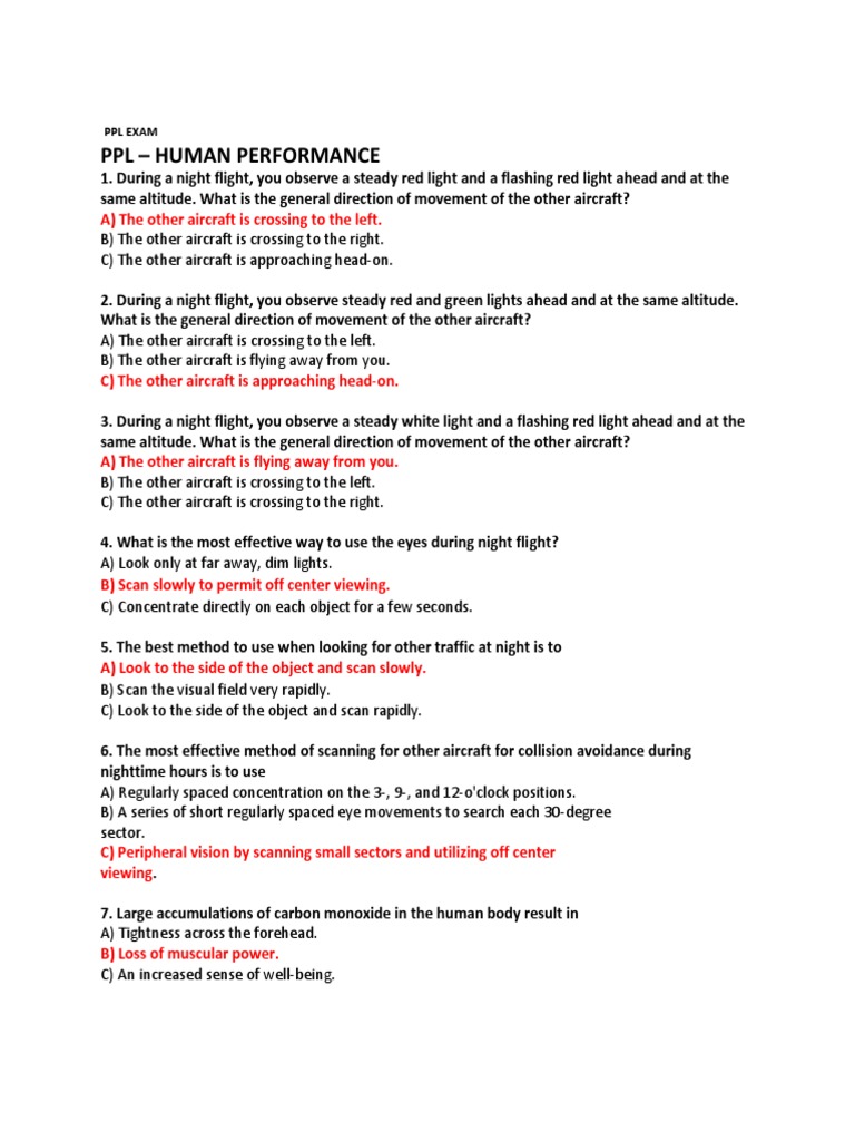 (PPL) Human Performance | PDF | Hypoxia (Medical) | Breathing