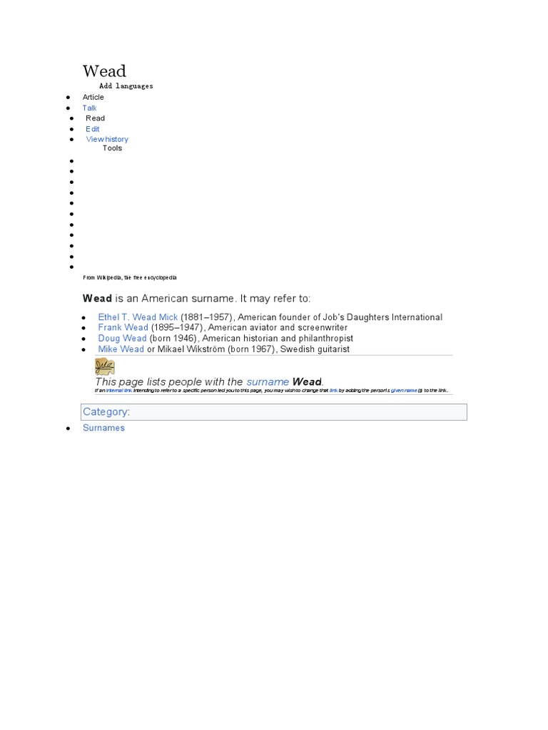 Wead | PDF | Travel