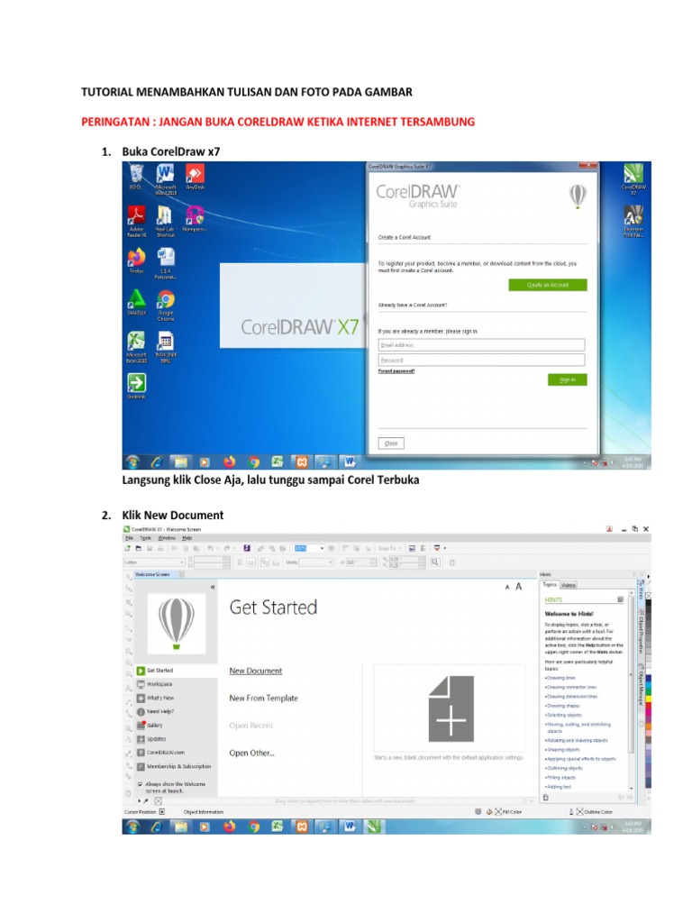 Tutorial Menambahkan Tulisan Di CorelDRAW | PDF