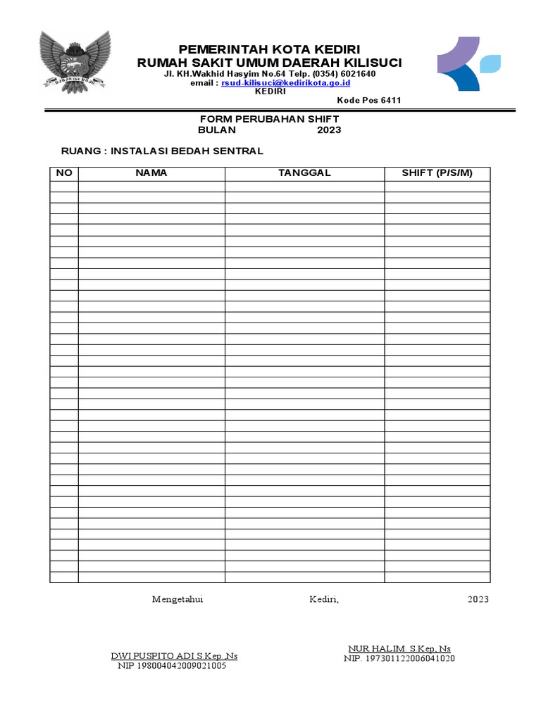 Form Tukar Jadwal | PDF