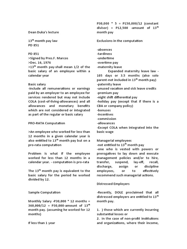 Understanding the 13th Month Pay Law | PDF | Sexual Harassment | Employment