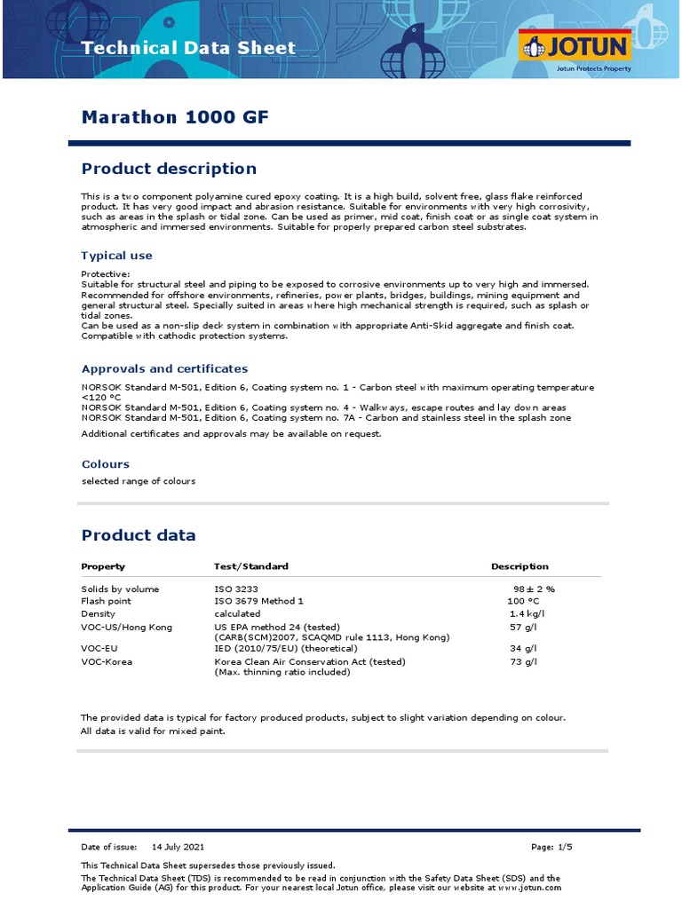 Marathon 1000 GF | PDF | Corrosion | Epoxy