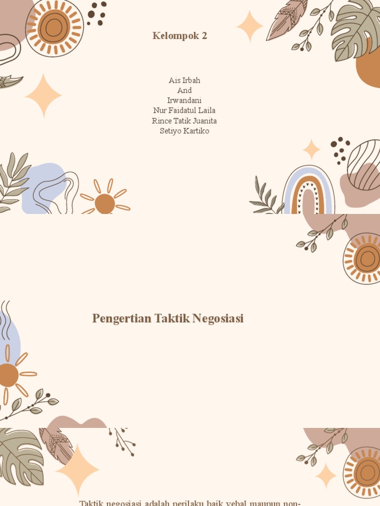 Taktik Negosiasi dan Pengertian Dasarnya | PDF