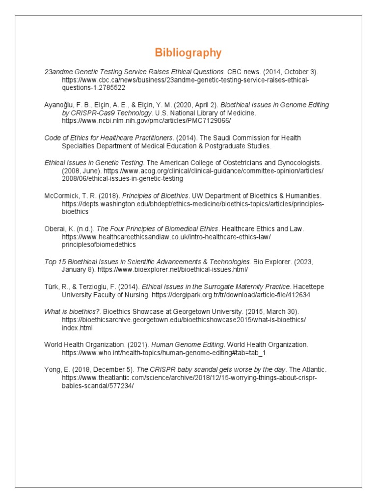 Biology Project - Bibliography | PDF