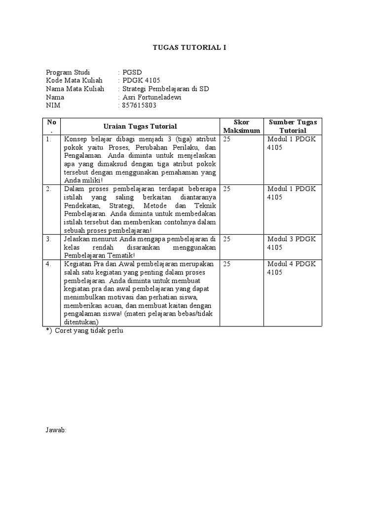 Sesi 3 Tugas Tutorial 1 | PDF