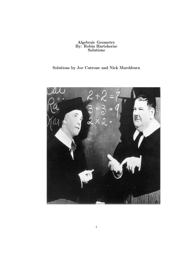 Hartshorne Algebraic Geometry Solutions | PDF | Abstract Algebra ...