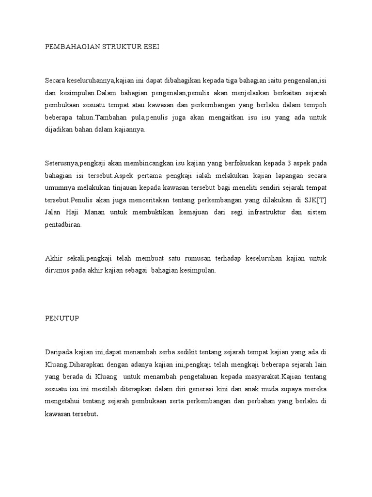 Pembahagian Struktur Esei New | PDF