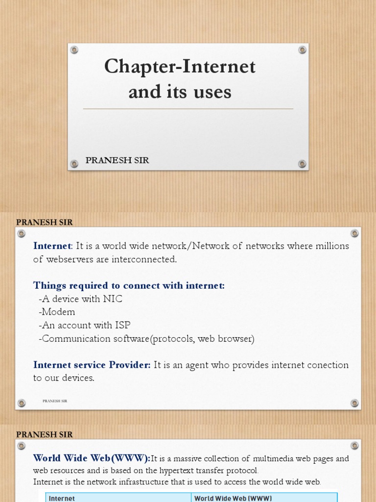 Chapter-The Internet and Its Uses | PDF | World Wide Web | Internet & Web
