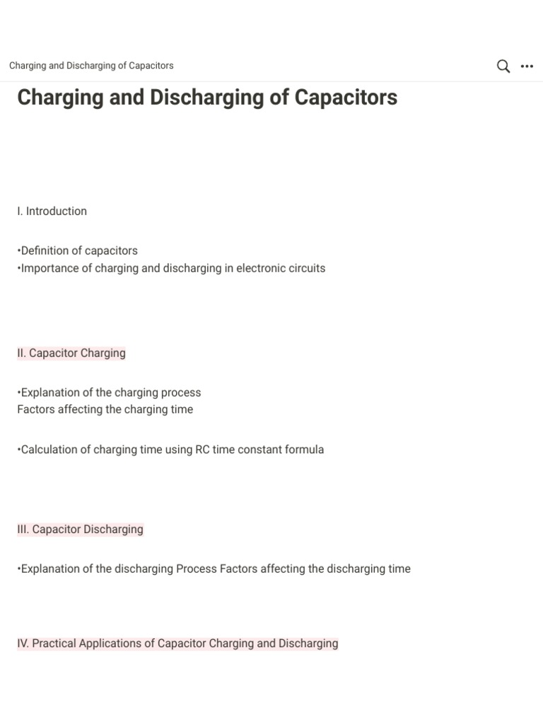 Charging and Discharging of Capacitors | PDF | Capacitor | Electrical ...