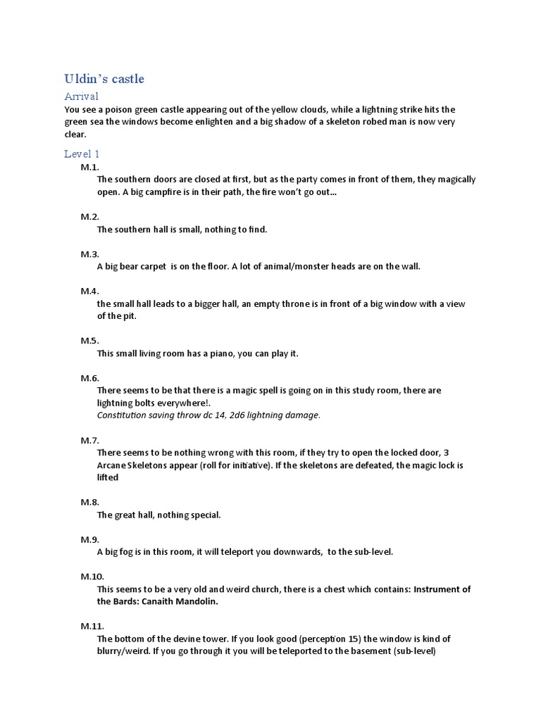 Uldin's Castle | PDF | Magician (Fantasy)