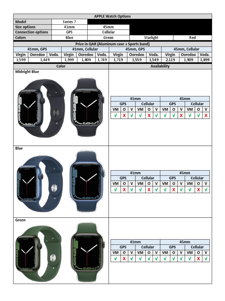 Apple Watch S7 Options | Download Free PDF | Apple Watch | Personal ...