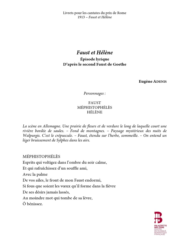 LPR - 1913 Faust Et Hélène | PDF | Faust | Faust (Goethe)