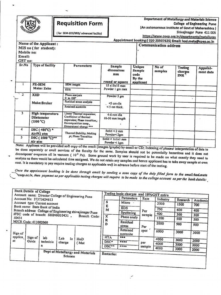 Meta Dept Testing Form COEP Scan | PDF