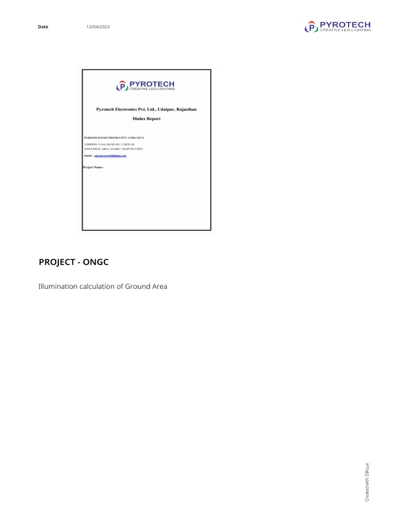 Illumination Calculation of Ground Area R1 | PDF | Interior Design ...