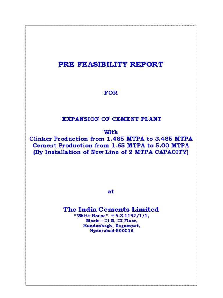 Silo - Tips Pre Feasibility Report | PDF | Cement | Economies