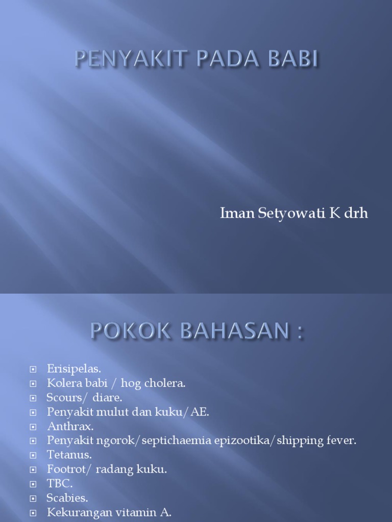 Penyakit Umum pada Babi dan Penanganannya | PDF